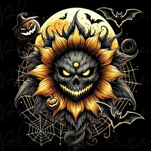 Halloween PNG, Halloween Sunflower, Retro Halloween PNG, Halloween ...