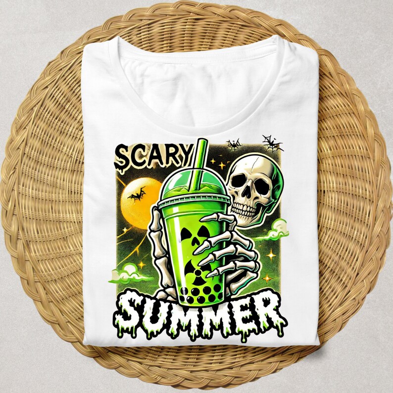 Boba Tea, Spooky Summer PNG, Summer Vibes Skeleton Clipart, Scary ...