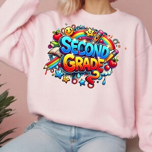 Second Grade PNG, Second Grade Teacher Shirt, Back to School PNG ...