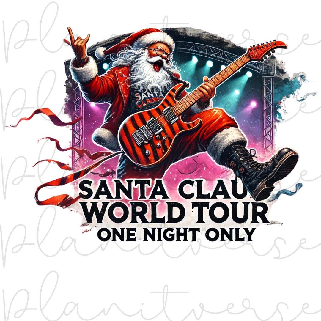 Santa Clause World Tour One Night Only PNG, Dancing Santa, Cool Santa ...