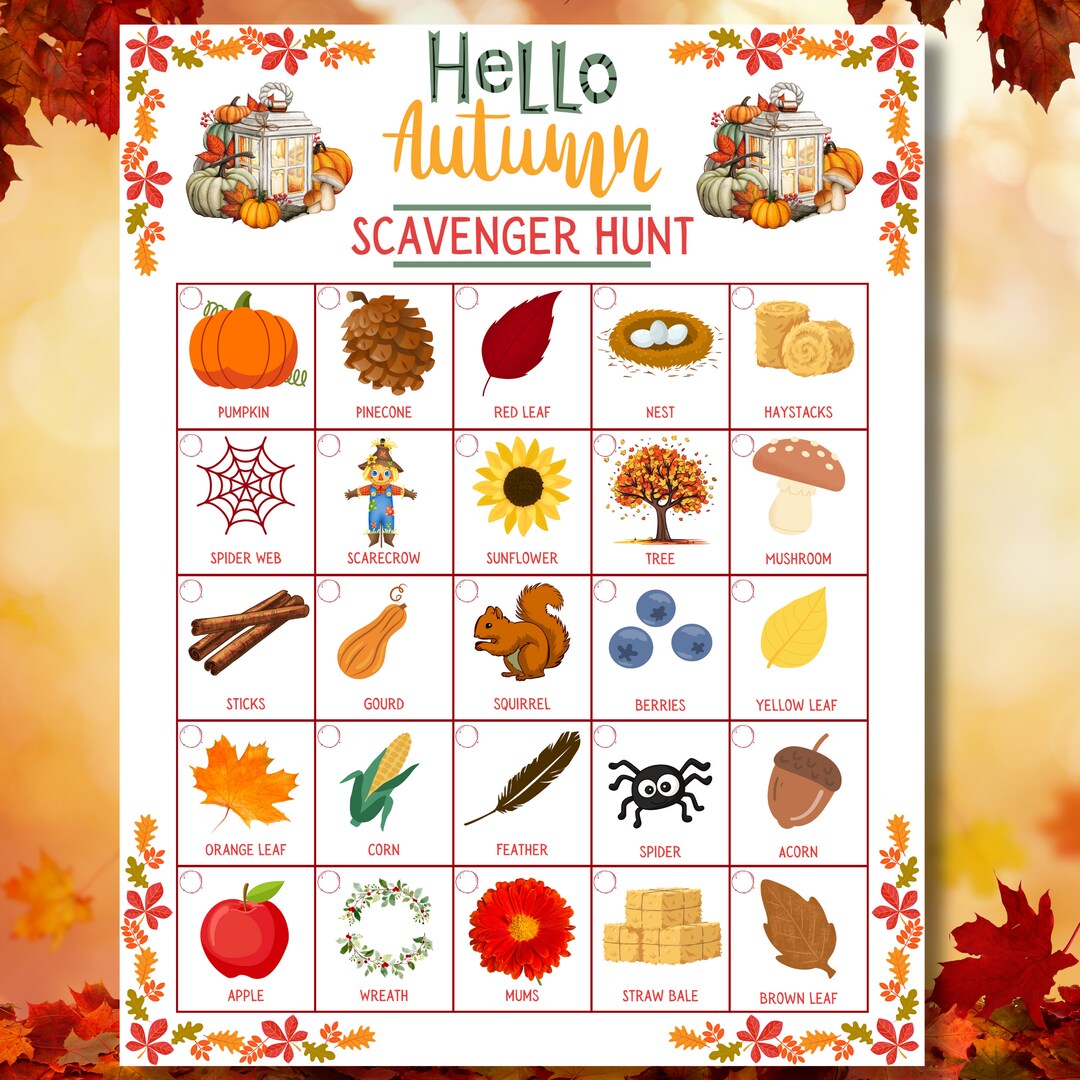 Scavenger Hunt, Scavenger Hunt for Kids, Autumn Scavenger Hunt ...