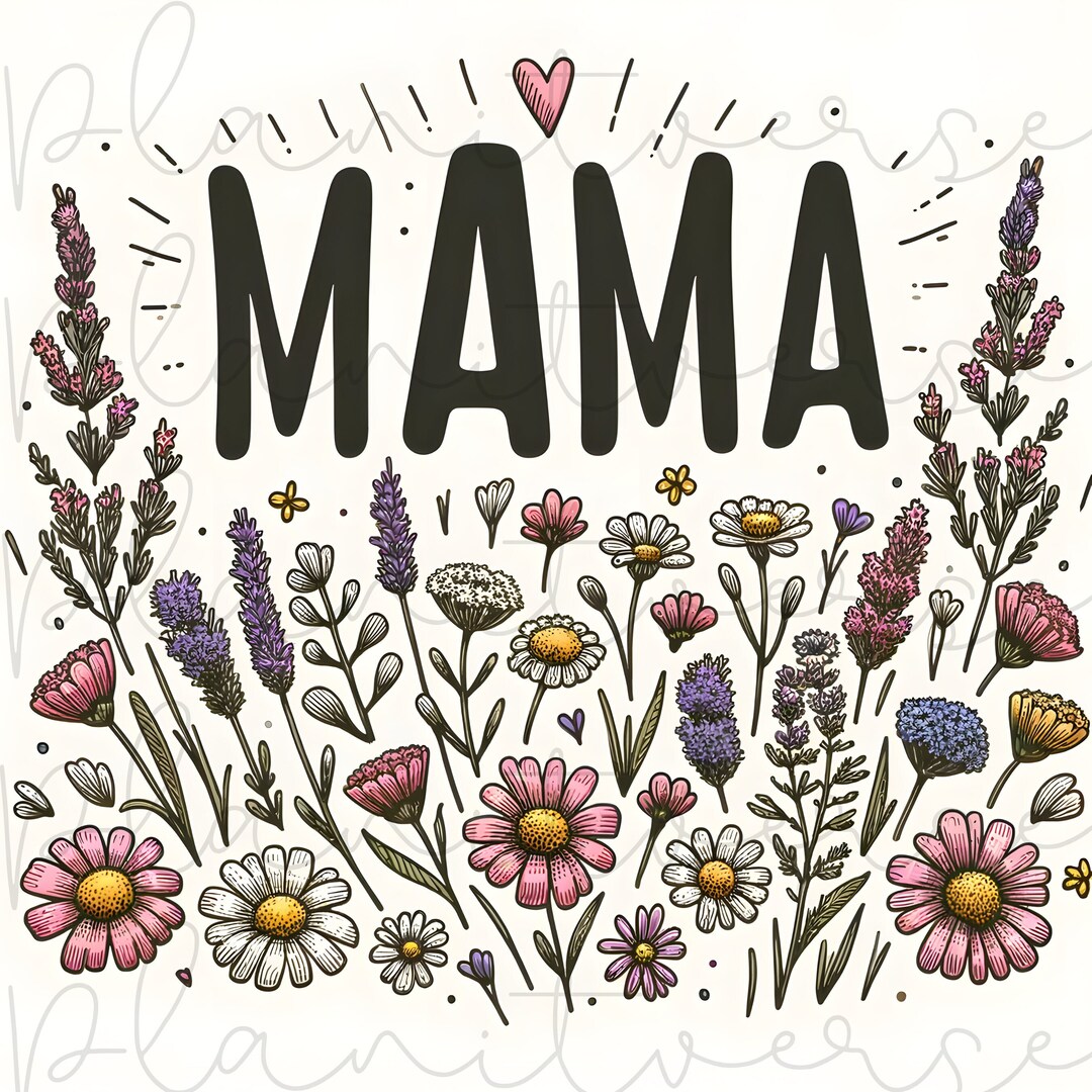 Mothers Day PNG, Mama PNG, Floral Png, Flower Png, Gift for Mom, Mom ...