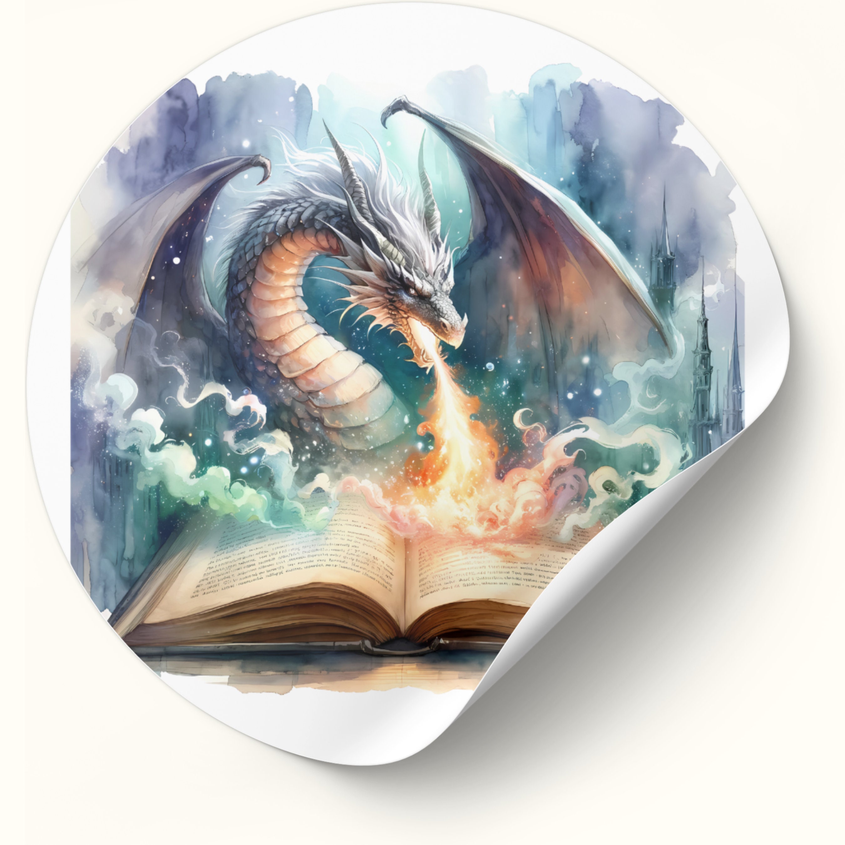 Dragon Fantasy, Book Watercolor, Book Clipart, Watercolor Clipart ...