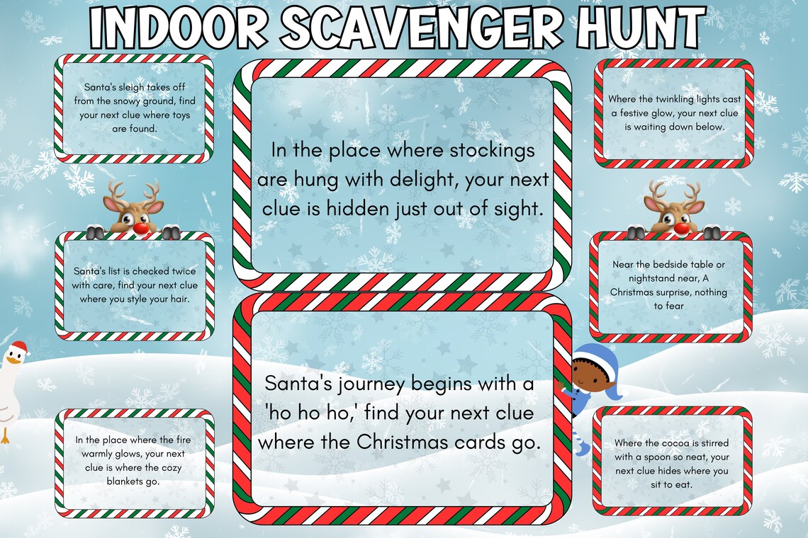 Scavenger Hunt Clues, Indoor Scavenger Hunt, Scavenger Hunt Christmas ...