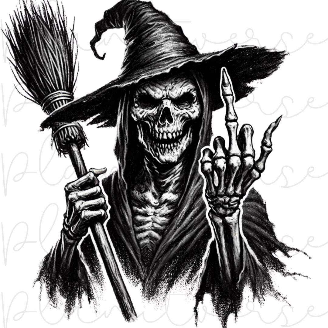 Halloween Witch, Skeleton Witch, Skull, Skull PNG, Skeleton PNG, Witch ...