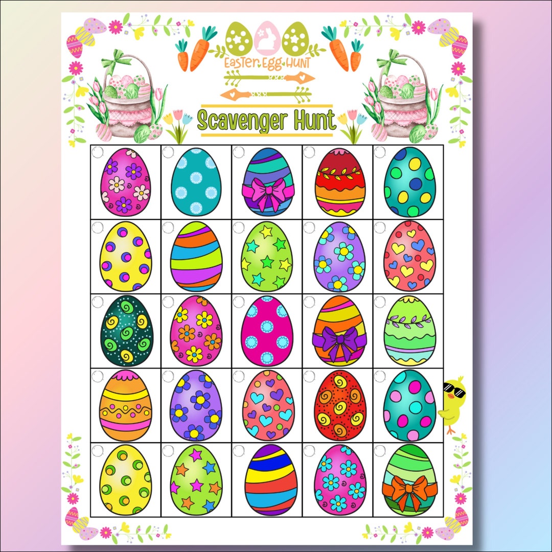 Easter Egg Scavenger Hunt, Scavenger Hunt for Kids, Scavenger Hunt ...