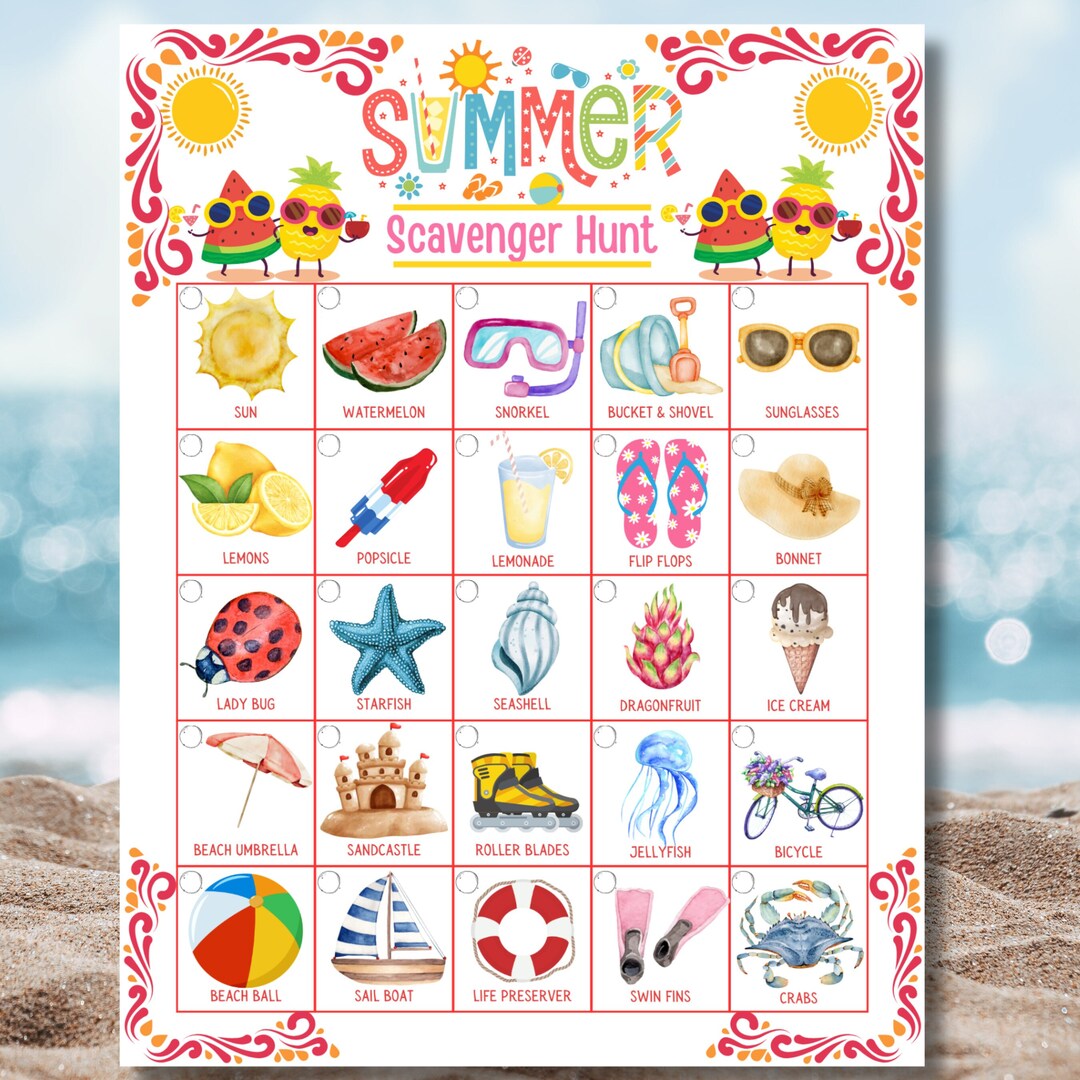 Scavenger Hunt, Summer Scavenger Hunt, Scavenger Hunt for Kids ...