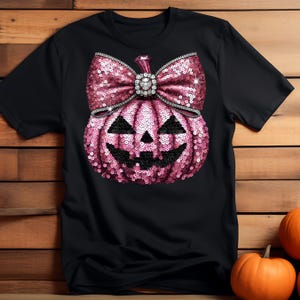 Pink Sequin Pumpkin PNG, Halloween PNG, Coquette Bow Png, Pink Jack O ...