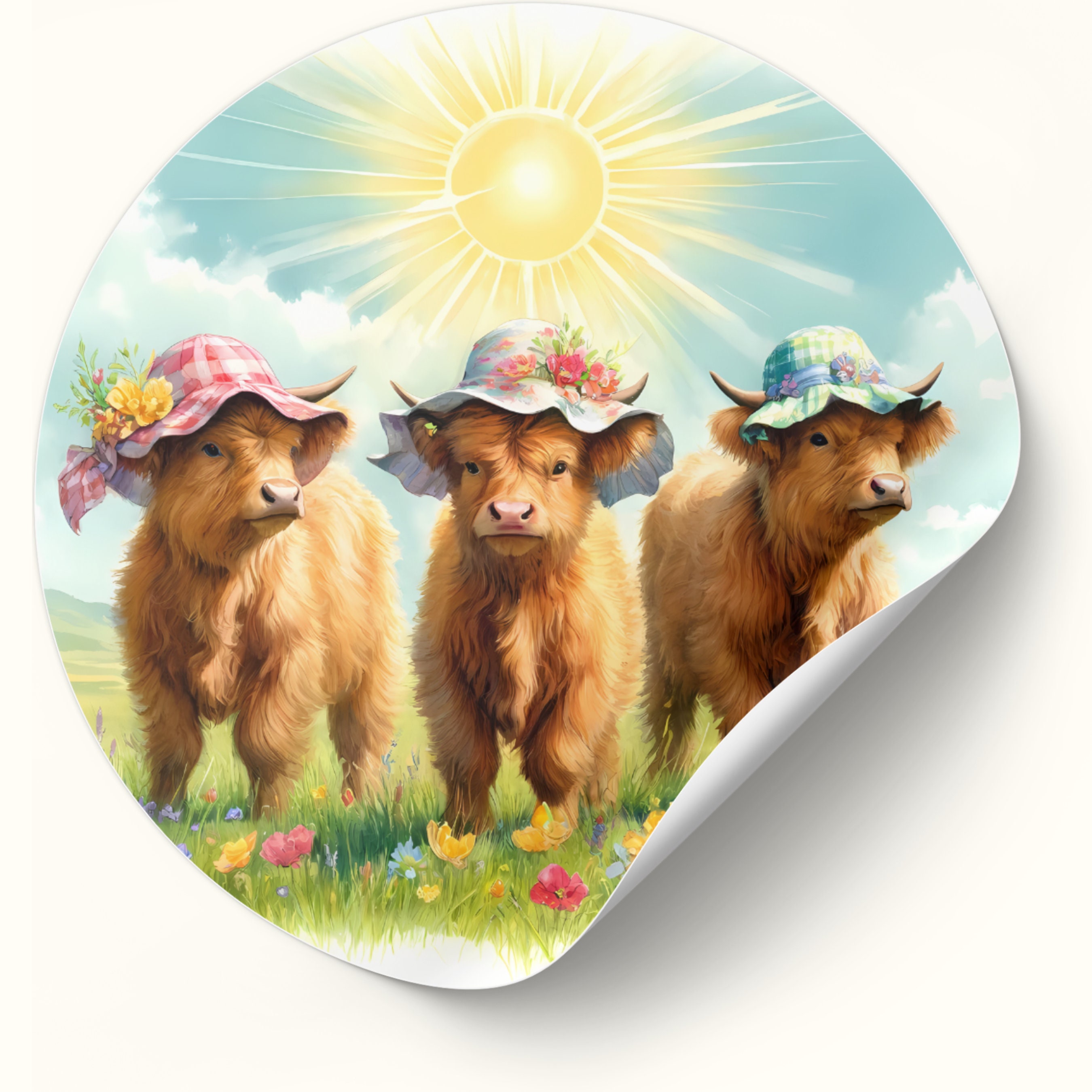 Highland Cow PNG, Spring Highland Cows PNG, Hello Spring PNG Designs ...