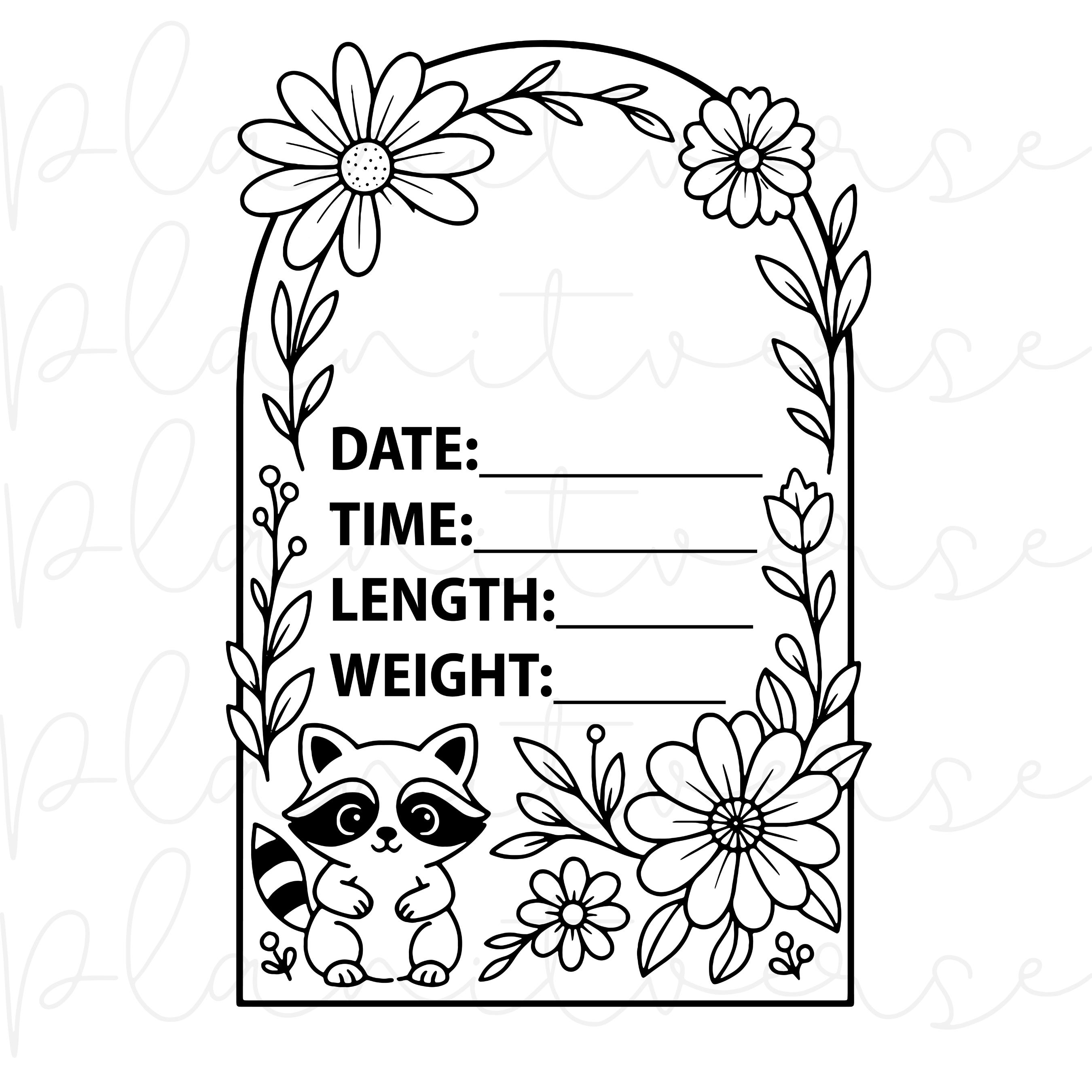 SVG Baby Birth Stat Laser Files, Baby Announcement SVG, Birth Stats ...
