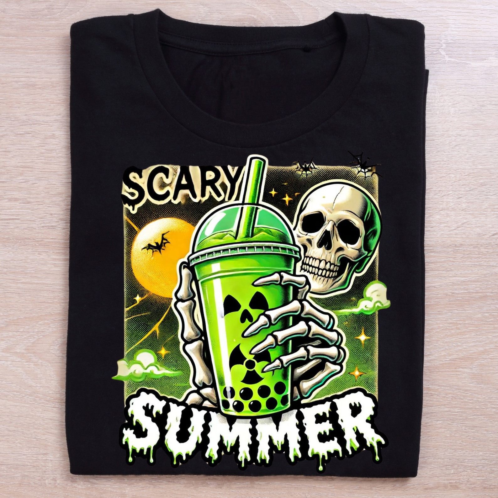 Boba Tea, Spooky Summer PNG, Summer Vibes Skeleton Clipart, Scary ...