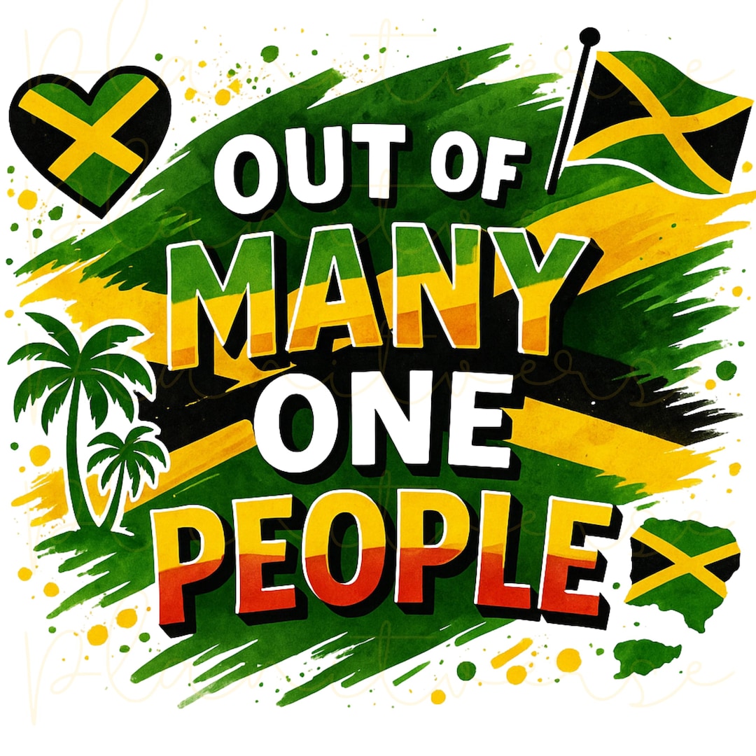 Out of Many One People PNG, Jamaica, Jamaican Flag Colors, Music Bob ...