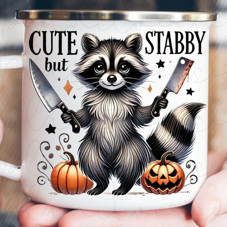 Cute but Stabby PNG, Halloween Png, Raccoon PNG, Vintage Raccoon, Funny ...