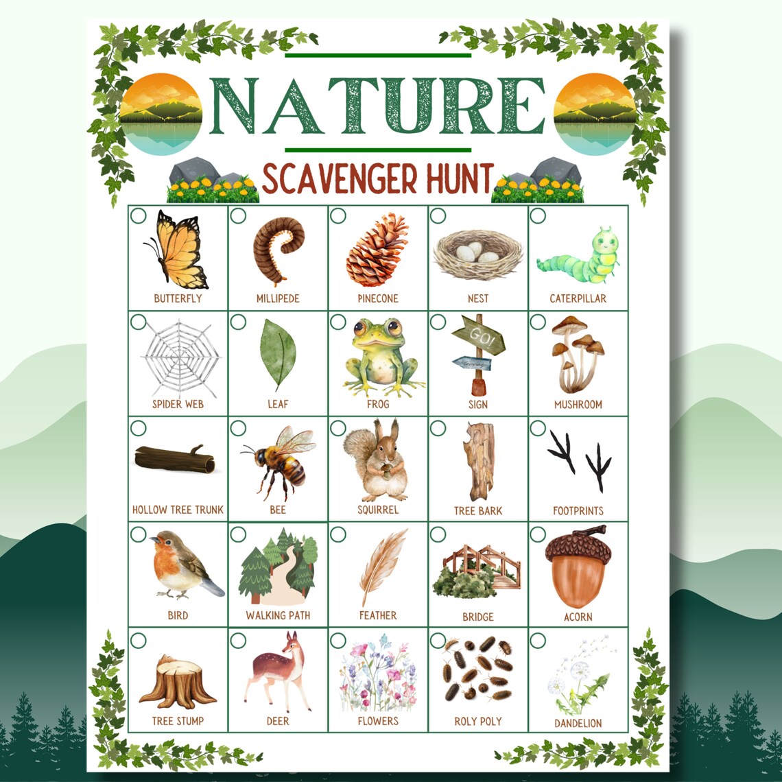 Nature Scavenger Hunt, Scavenger Hunt for Kids, Scavenger Hunt ...