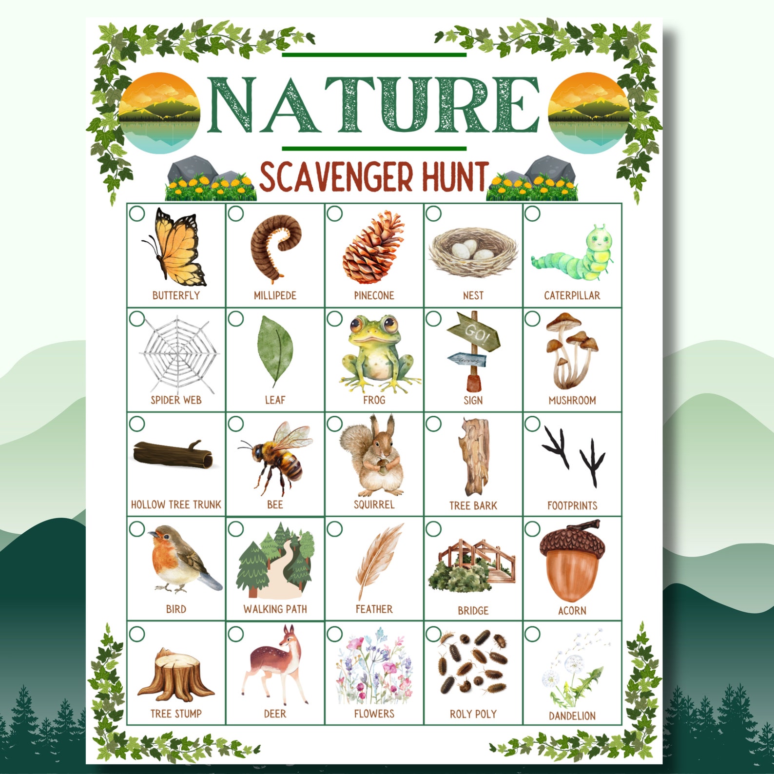 Nature Scavenger Hunt, Scavenger Hunt for Kids, Scavenger Hunt ...
