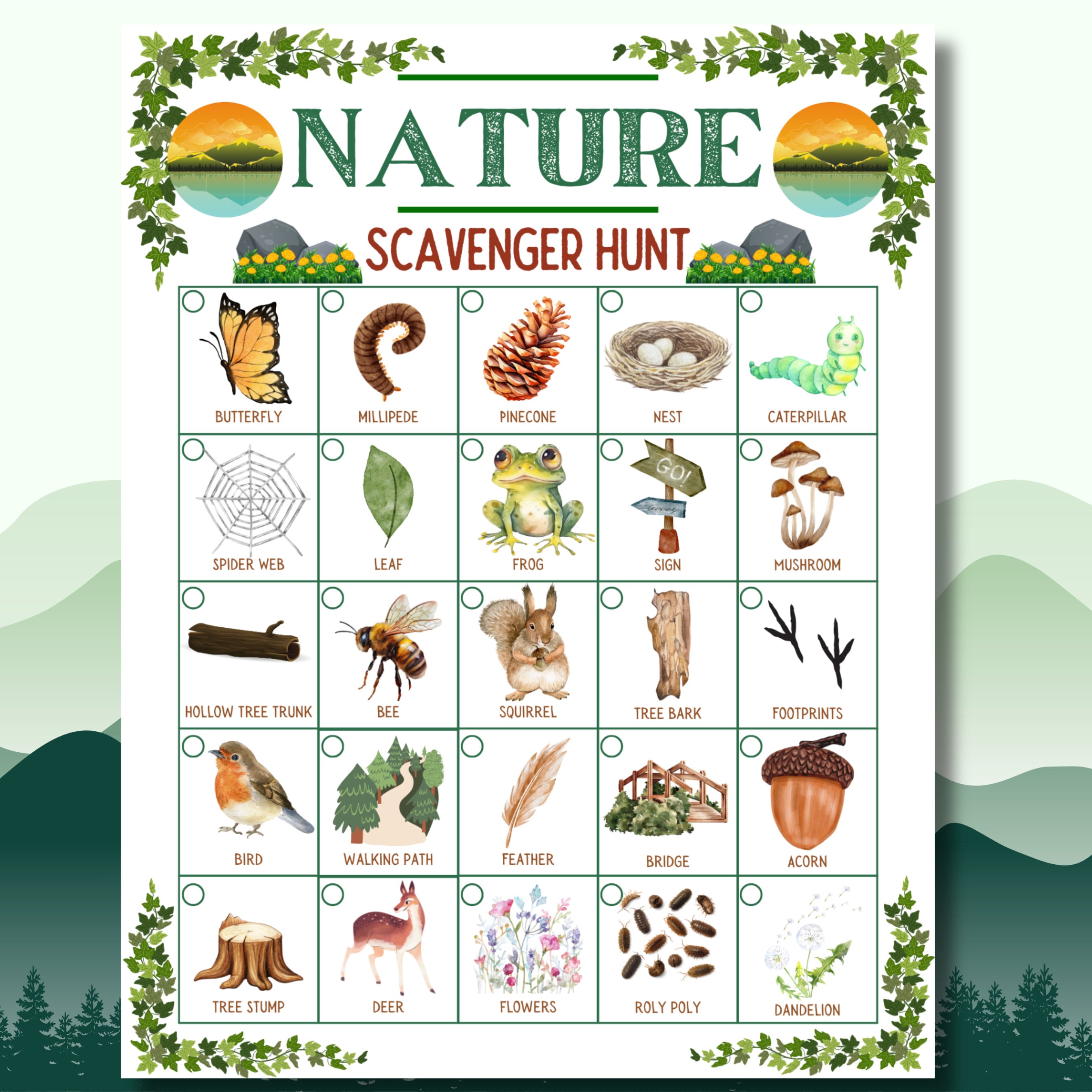Nature Scavenger Hunt, Scavenger Hunt for Kids, Scavenger Hunt ...