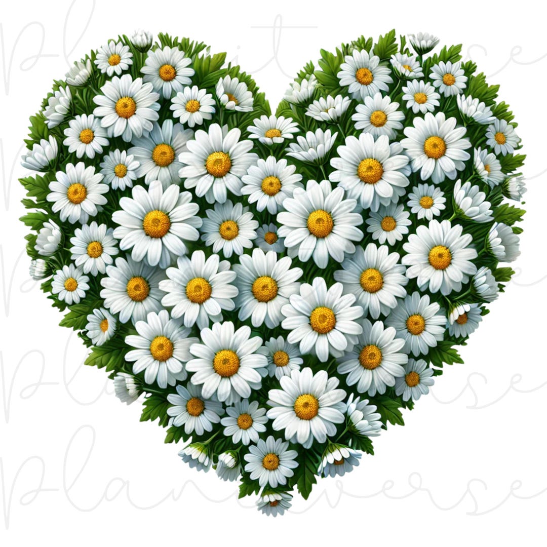 Daisy Flower PNG, Heart Shaped Daisy Bouquet Clipart, Daisy, Heart PNG ...