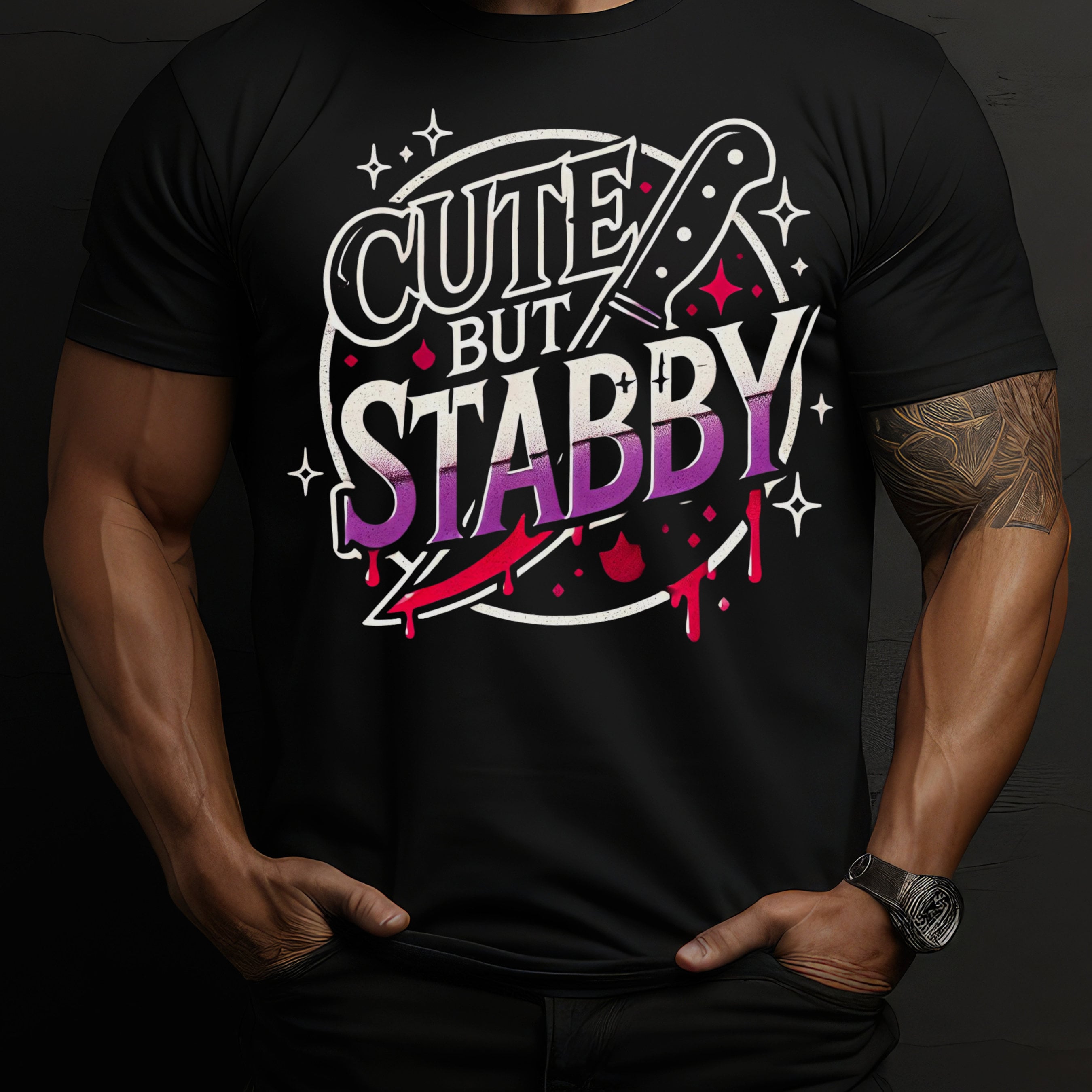 Cute but Stabby PNG, Halloween PNG, Halloween, Horror Png, Retro Png ...