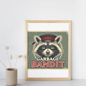Garbage Bandit Raccoon PNG, Vintage Style Garbage Bandit Raccoon, Funny ...