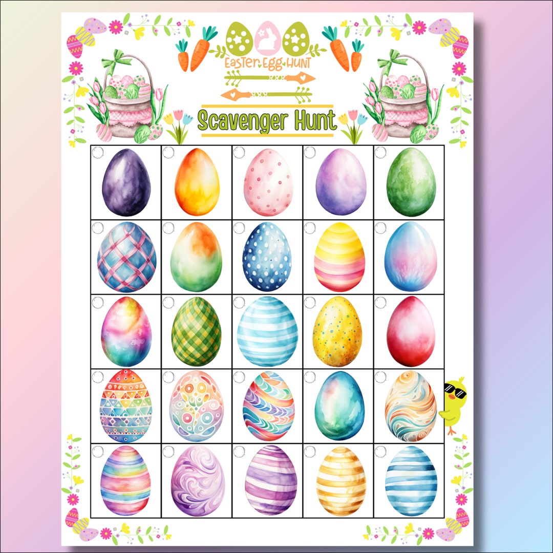Scavenger Hunt, Scavenger Hunt for Kids, Easter Egg Scavenger Hunt ...