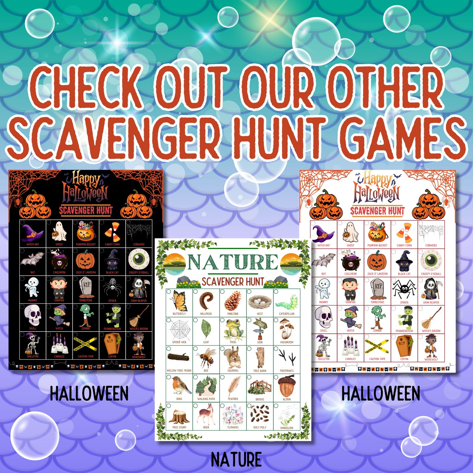 Scavenger Hunt, Mermaid Scavenger Hunt for Kids, Scavenger Hunt for ...