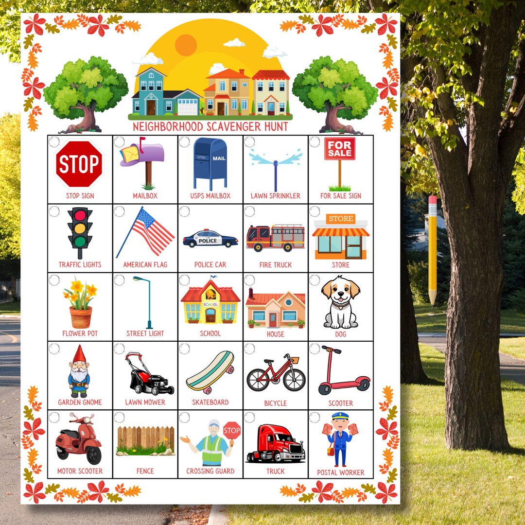 Scavenger Hunt, Scavenger Hunt for Kids, Neighborhood Scavenger Hunt ...