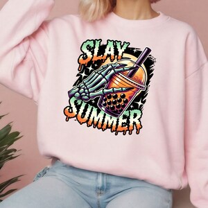Slay Summer PNG, Boba Tea, Summer Vibes Skeleton Clipart, Scary Summer ...