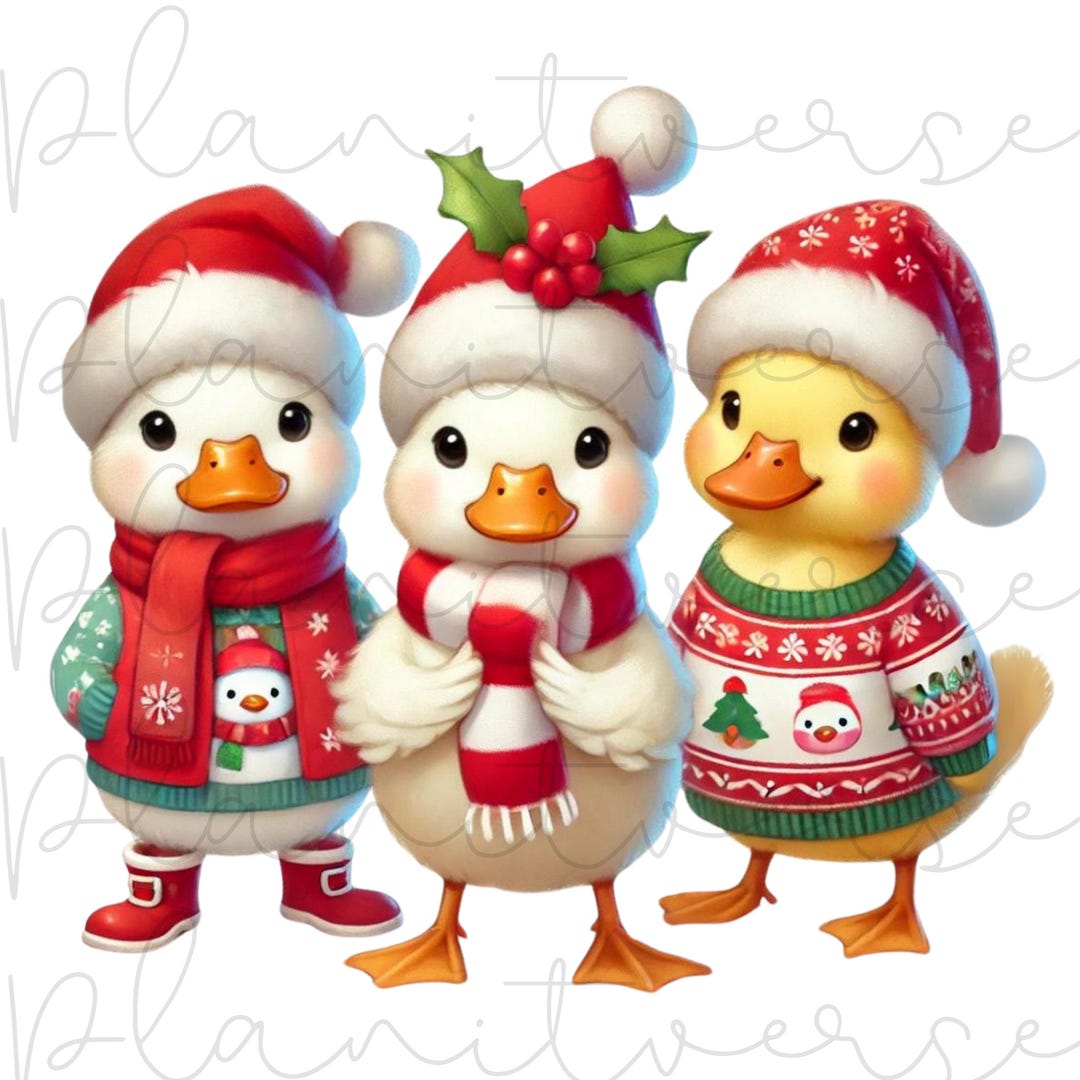 Christmas Ducks PNG, Christmas PNG, Ducks Png, Christmas Sublimation ...