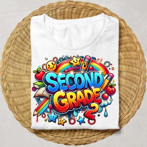 Second Grade PNG, Second Grade Teacher Shirt, Back to School PNG ...