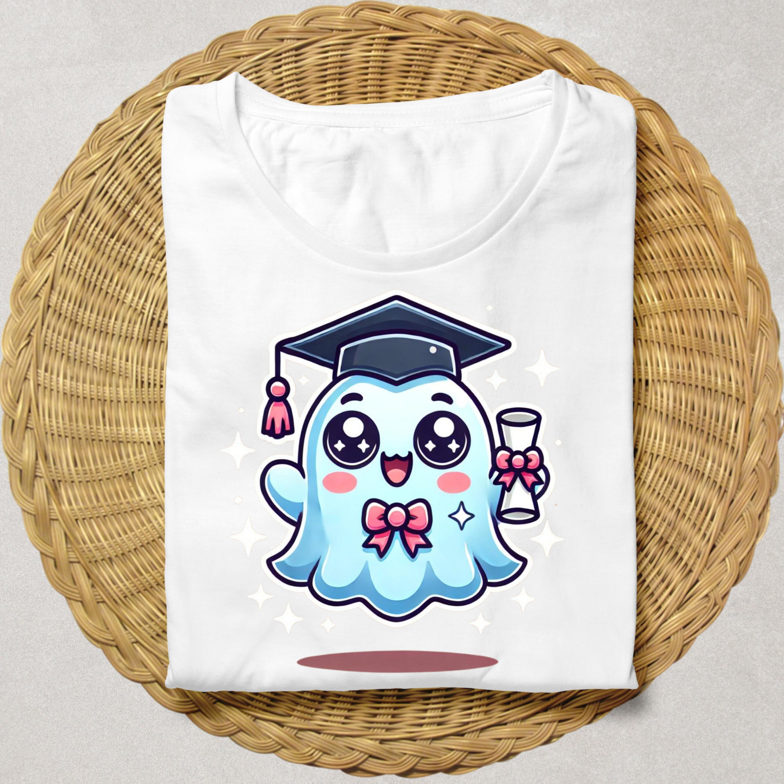 Kawaii Ghost & Kitten Graduate, Gift for Graduate, Graduation Gifts, Graduation PNG, Graduation ...