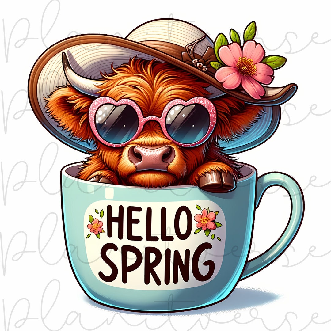 Highland Cow PNG, Highland Cow, Spring Highland Cow, Highland Cow ...