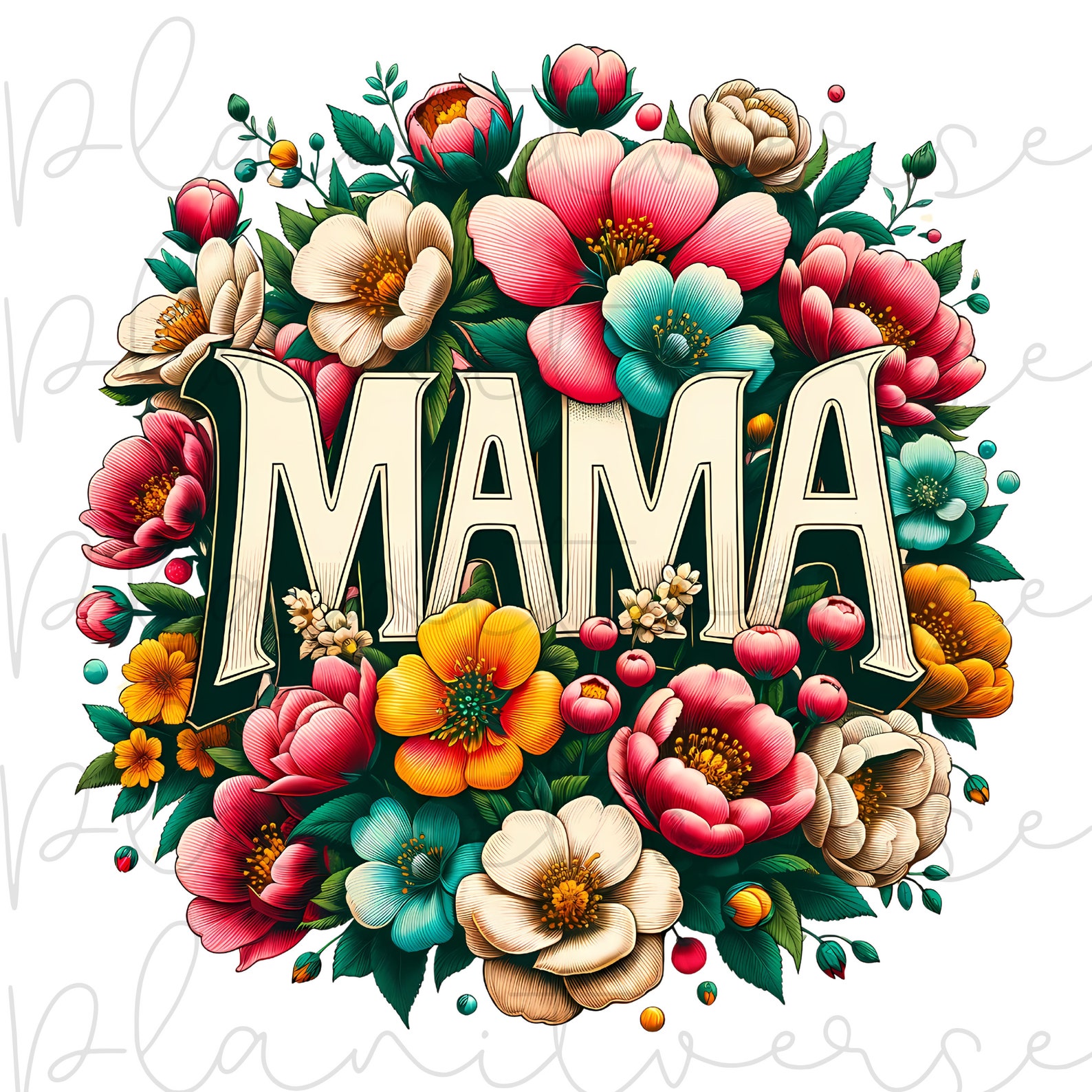 Mama PNG, Mothers Day PNG, Mama PNG, Floral Png, Flower Png, Gift for ...