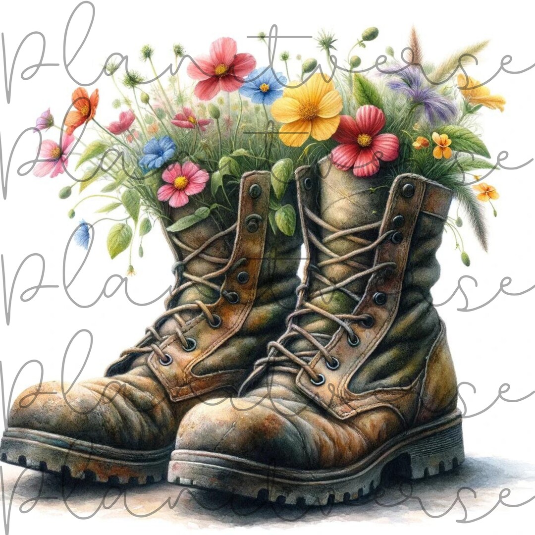 Spring PNG, Floral Boots Clipart, Hello Spring, Clipart PNG, Floral ...