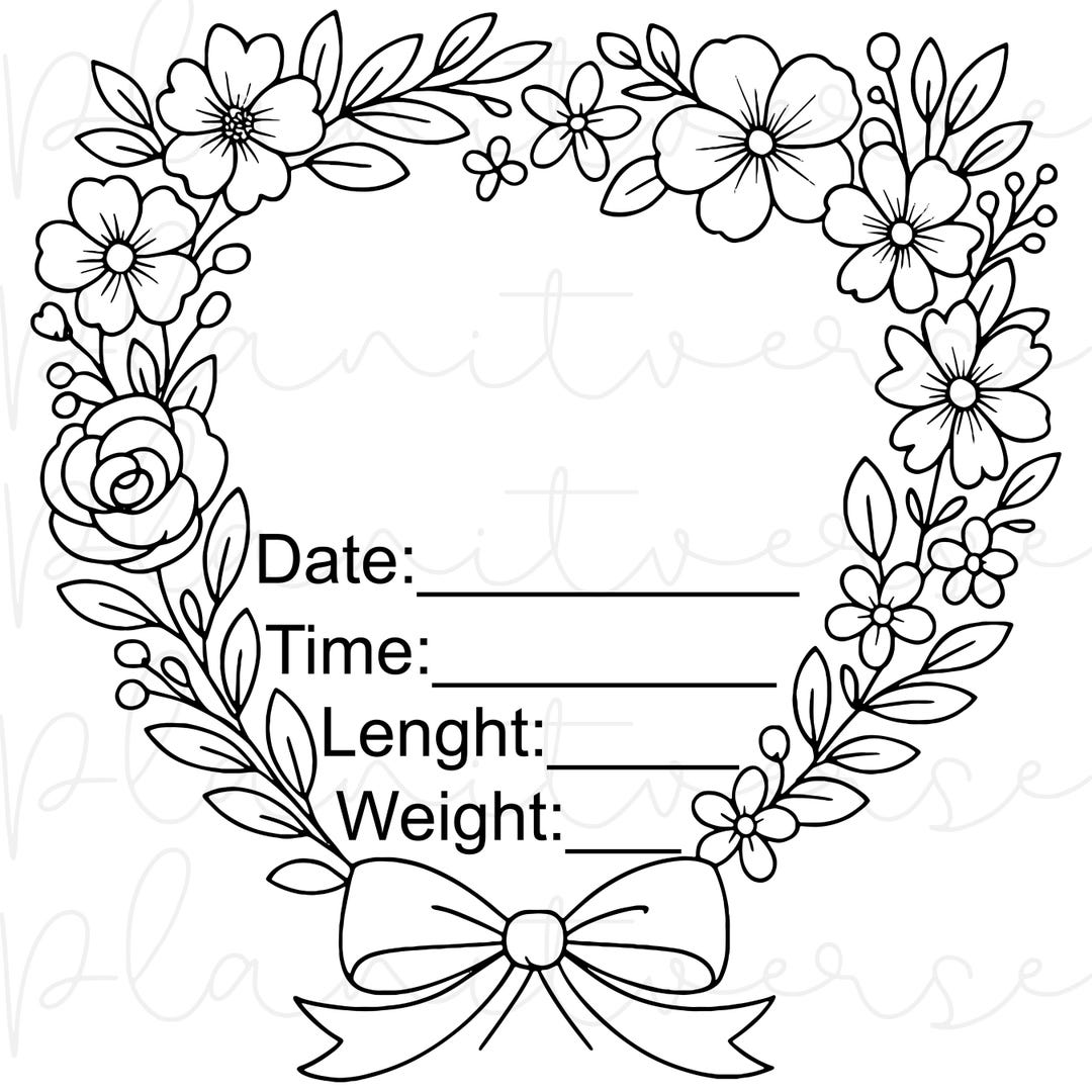 SVG Baby Birth Stat Laser Files, Baby Announcement SVG, Birth Stats ...