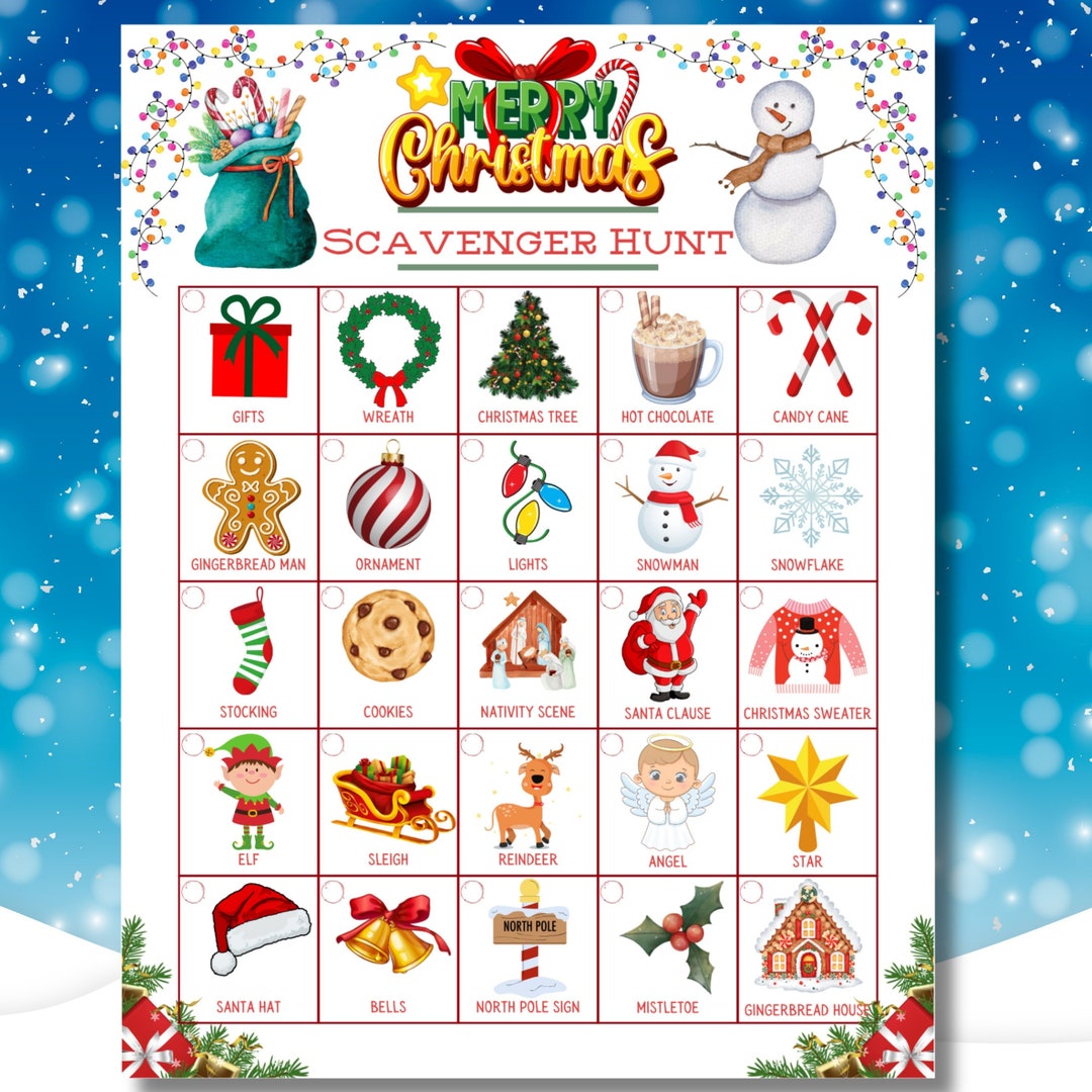 Christmas Scavenger Hunt, Scavenger Hunt for Kids, Scavenger Hunt ...
