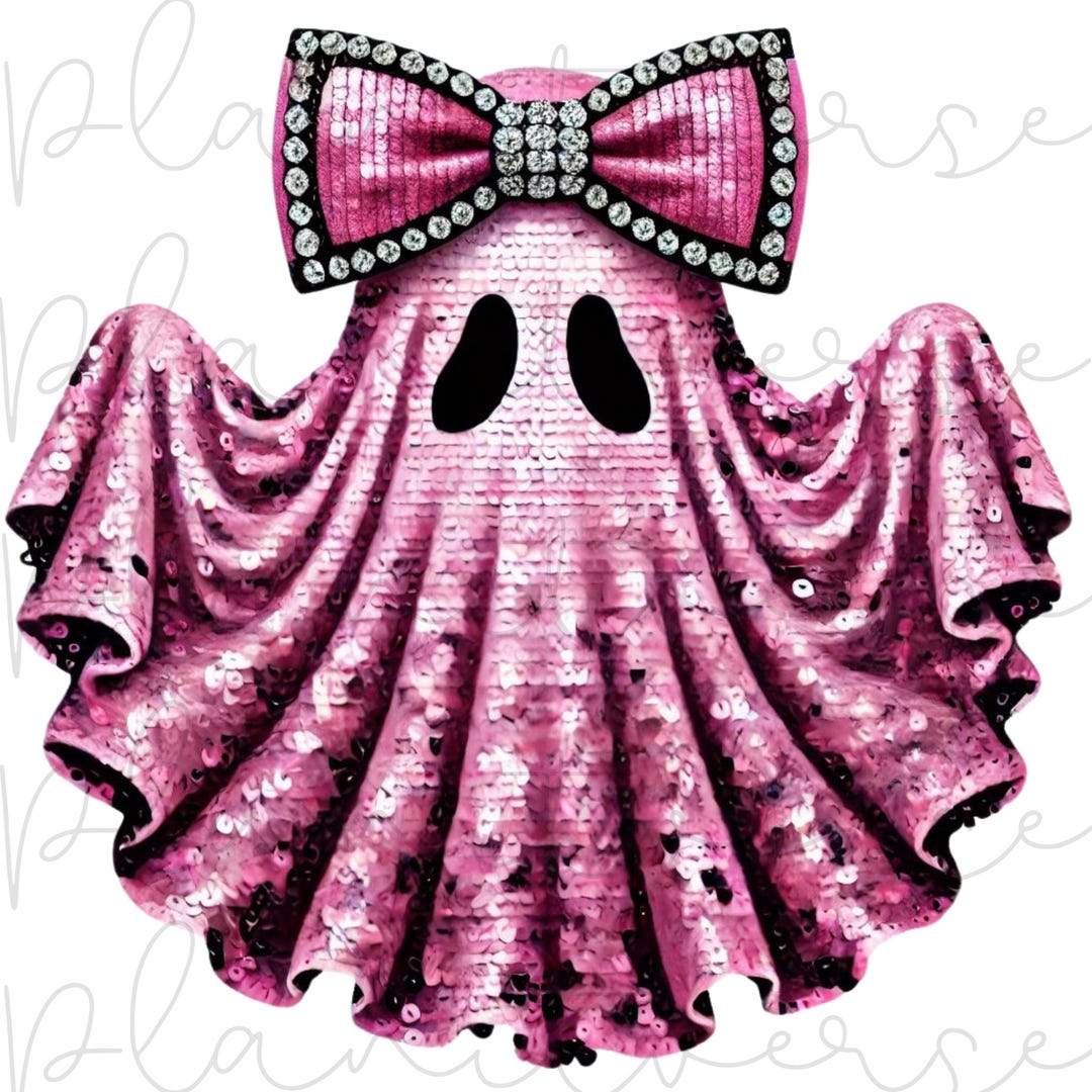 Pink Sequin Cute Ghost PNG, Halloween PNG, Ghost Png, Halloween ...