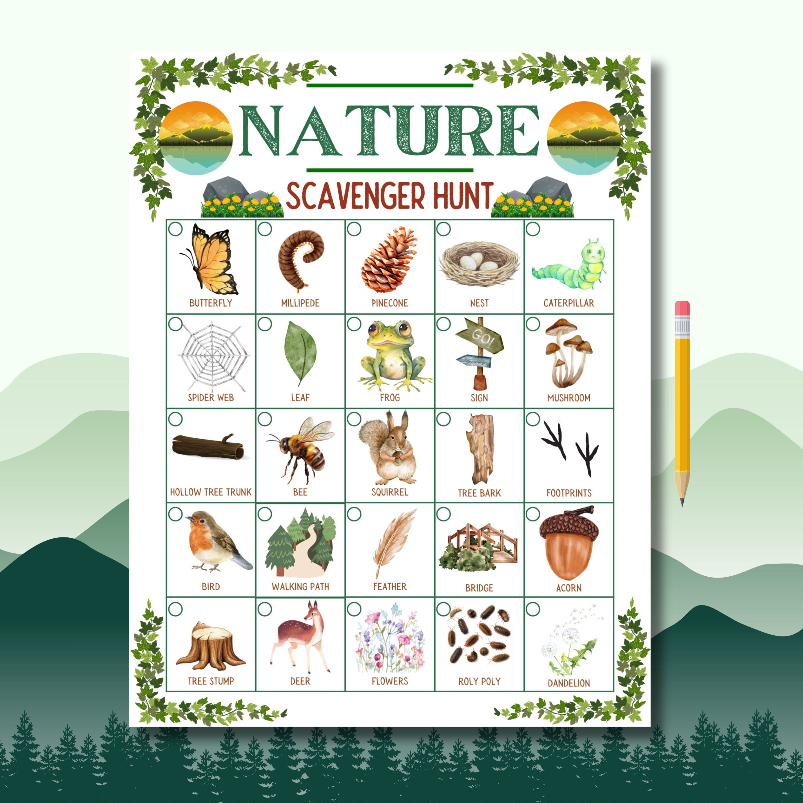 Nature Scavenger Hunt, Scavenger Hunt for Kids, Scavenger Hunt ...