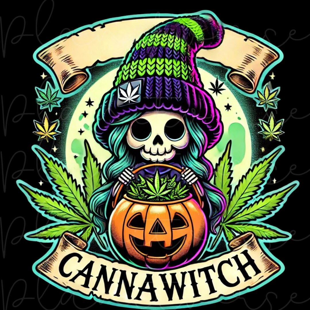 Cannawitch PNG, Halloween PNG, Pot Smoker Sublimation Design Download ...