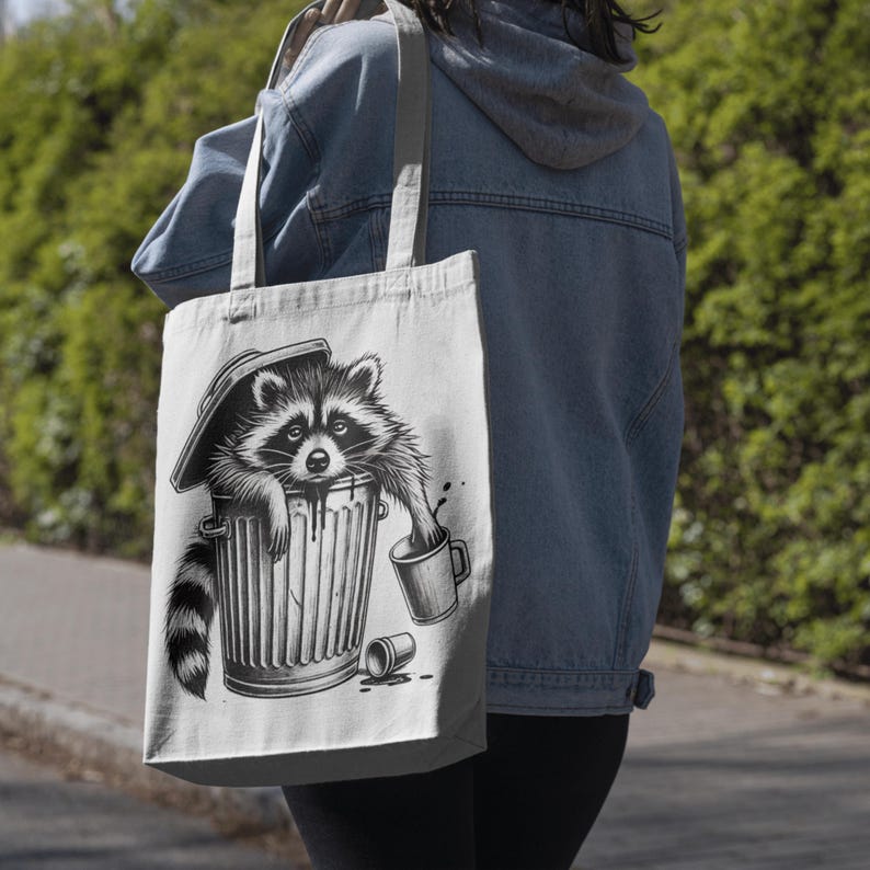 Betrunkener Waschbär PNG, Waschbär PNG, Waschbär im Vintage-Stil ...