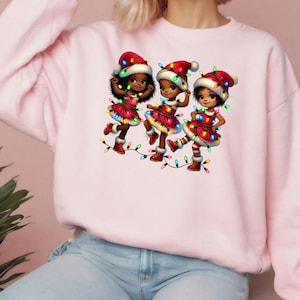 3 Little Black Girls Christmas, Christmas PNG, Merry Christmas, Afro ...