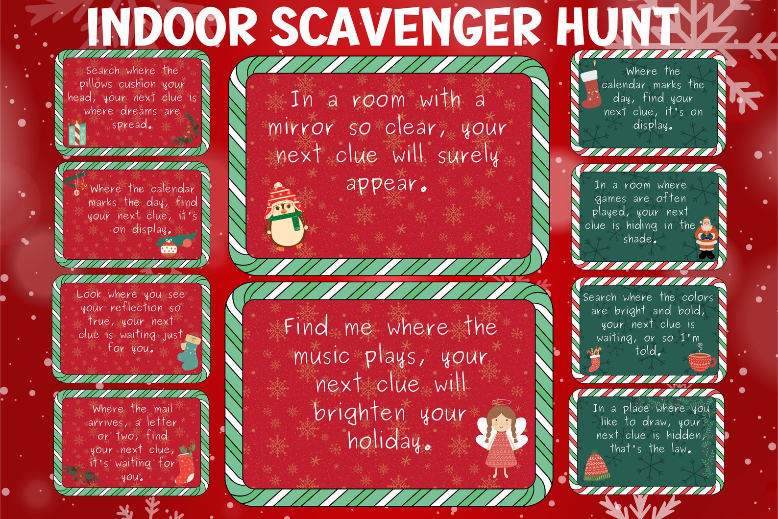 Scavenger Hunt Clues, Indoor Scavenger Hunt, Scavenger Hunt Christmas ...