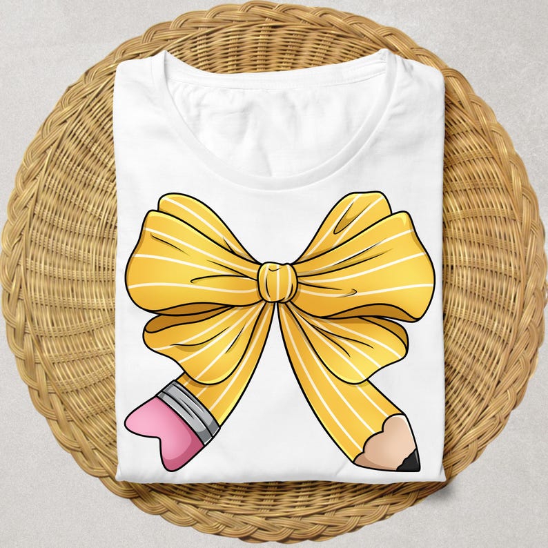 Pencil Bow PNG, Personalized Teacher Gift PNG, Teacher Appreciation ...