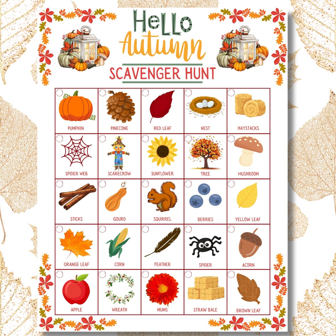 Scavenger Hunt for Kids, Scavenger Hunt, Autumn Scavenger Hunt ...
