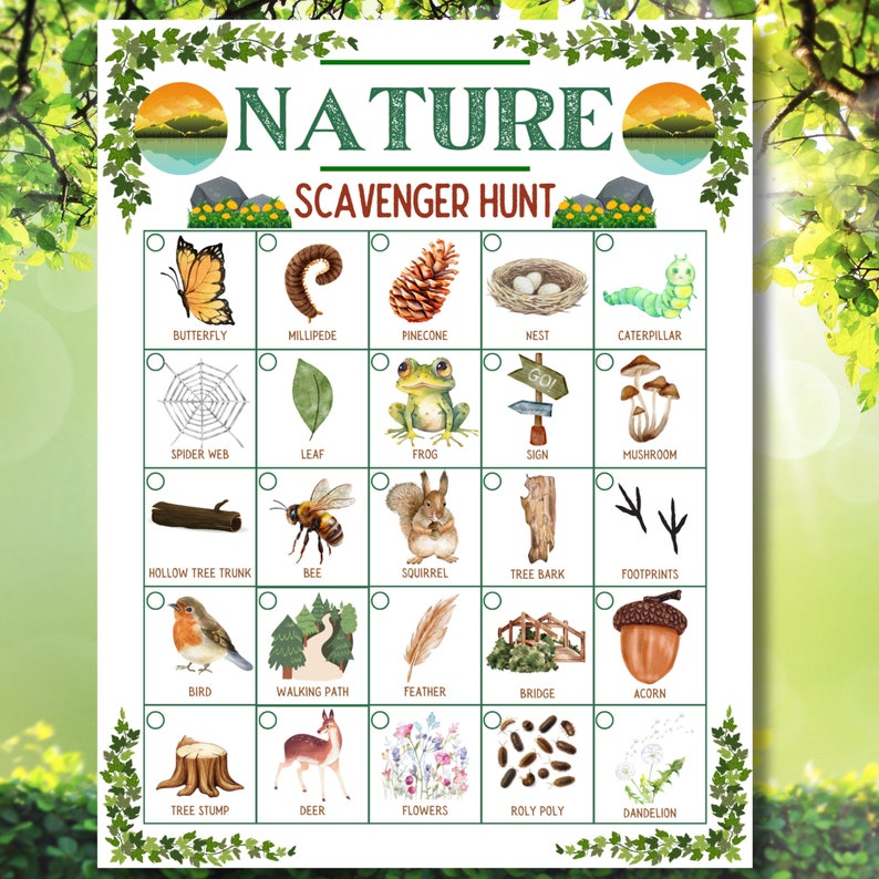 Scavenger Hunt for Kids, Scavenger Hunt, Nature Scavenger Hunt ...