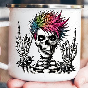 Skull, Skull PNG, Skeleton PNG, Punk Rocker, Skeleton Clipart, Rock and ...