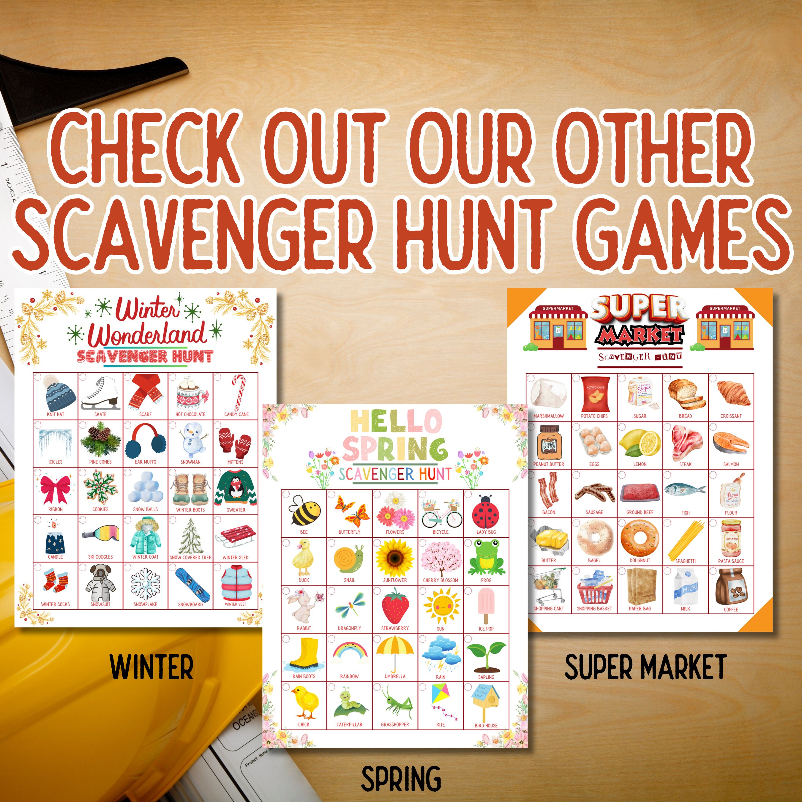 Construction Scavenger Hunt for Kids, Scavenger Hunt, Scavenger Hunt ...