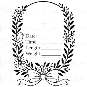 SVG Baby Birth Stat Laser Files, Baby Announcement SVG, Birth Stats ...