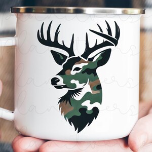 Camo Deer PNG, Hunting Gifts for Men, Dear Head PNG, Sublimation Deer ...