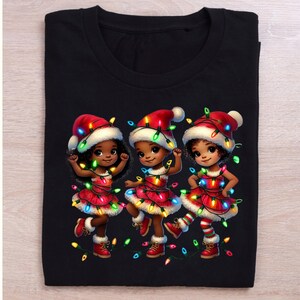 3 Little Black Girls Christmas, Christmas PNG, Merry Christmas, Afro ...