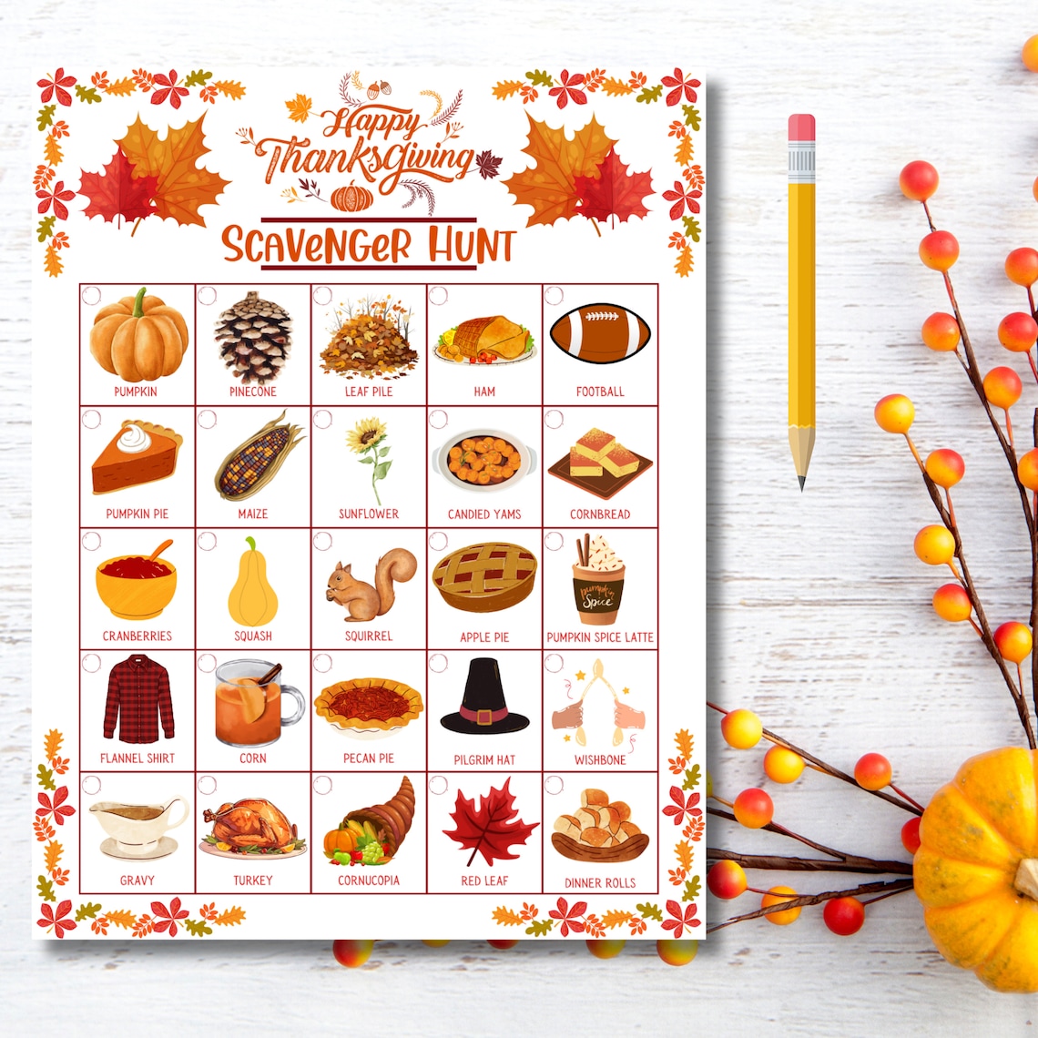 Scavenger Hunt for Kids, Scavenger Hunt, Thanksgiving Scavenger Hunt ...